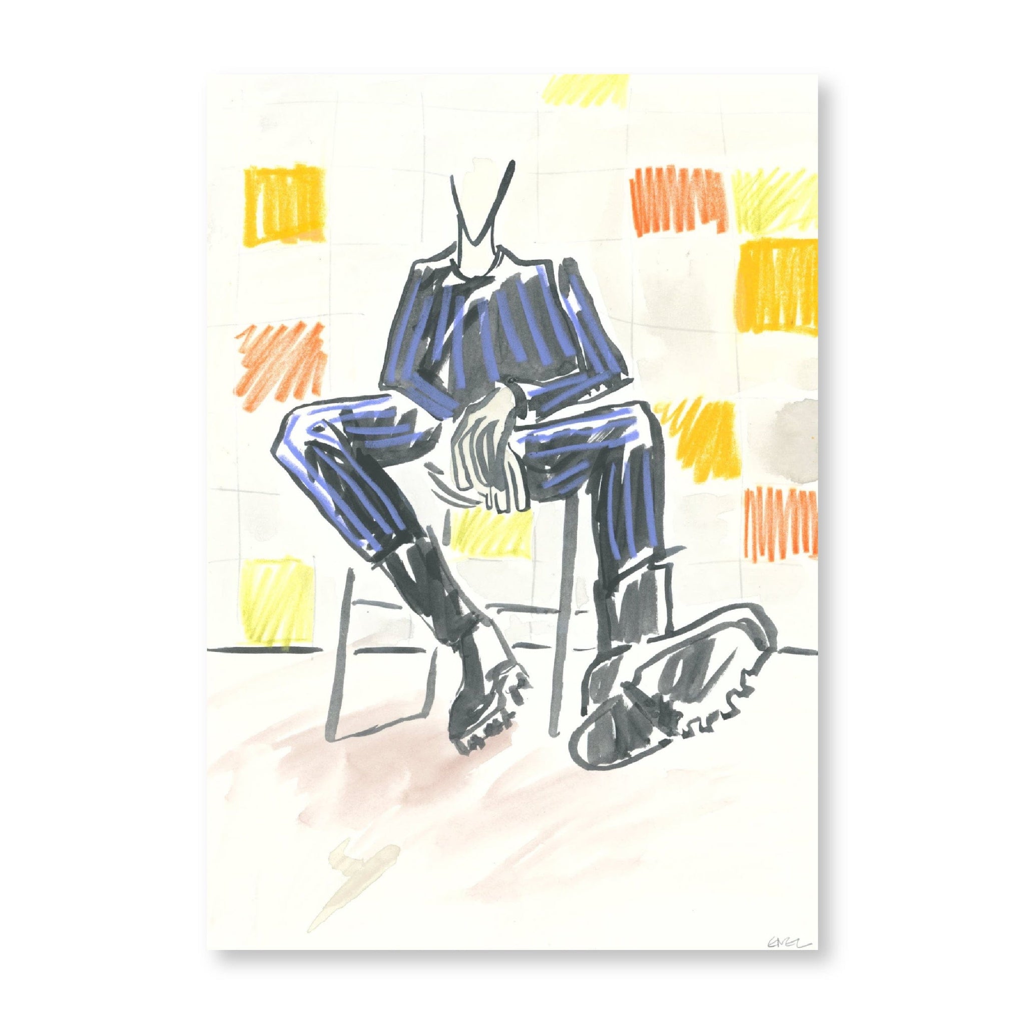 Orange Squares in the Back | Original