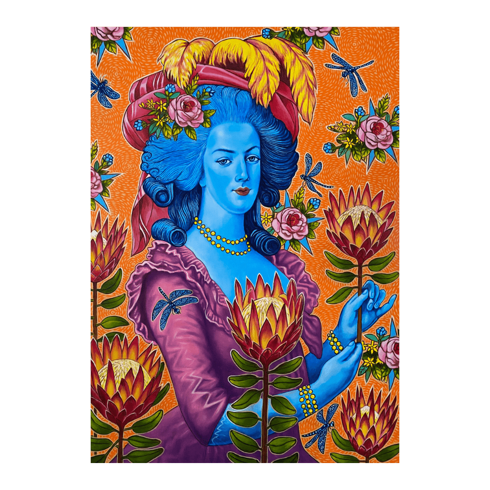 Marie Antoinette With King Proteas And Dragonflies
